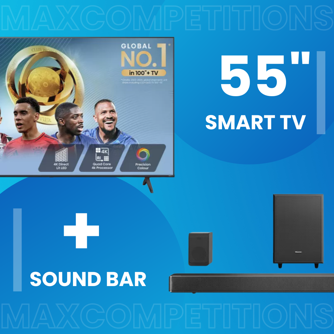 55″ Smart 4k TV + Soundbar Bundle Pack – Max Competitions
